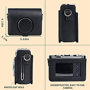 wogozan Protective Case for Fujifilm Mini EVO Digital Hybrid Case Instant Film Camera PU Leather Bag with Strap (Black2)