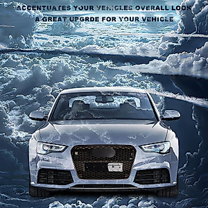 TOPAZ Front Mesh RS5 Style Bumper Hood Hex Grille Black Compatible with 2008-2012 Audi A5/S5 B8 8T