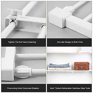 Geetery 4 Pcs Closet Tension Shelf Metal Expandable Closet Shelf Dividers Adjustable DIY Shelf Separators in Closet Tension Rod Storage Rack for Cabinet Kitchen Wardrobe (19.7''-31.5'' X 9.45'')