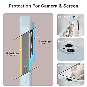 SupVict iPhone 13 Mini Phone Case, Slim Thin Silicone Soft Rubber Gel Cute Heart Design Shockproof Protective Soft Bumper Drop Protection Girls Women Boys Men iPhone 13 Mini Cover, Blue Design