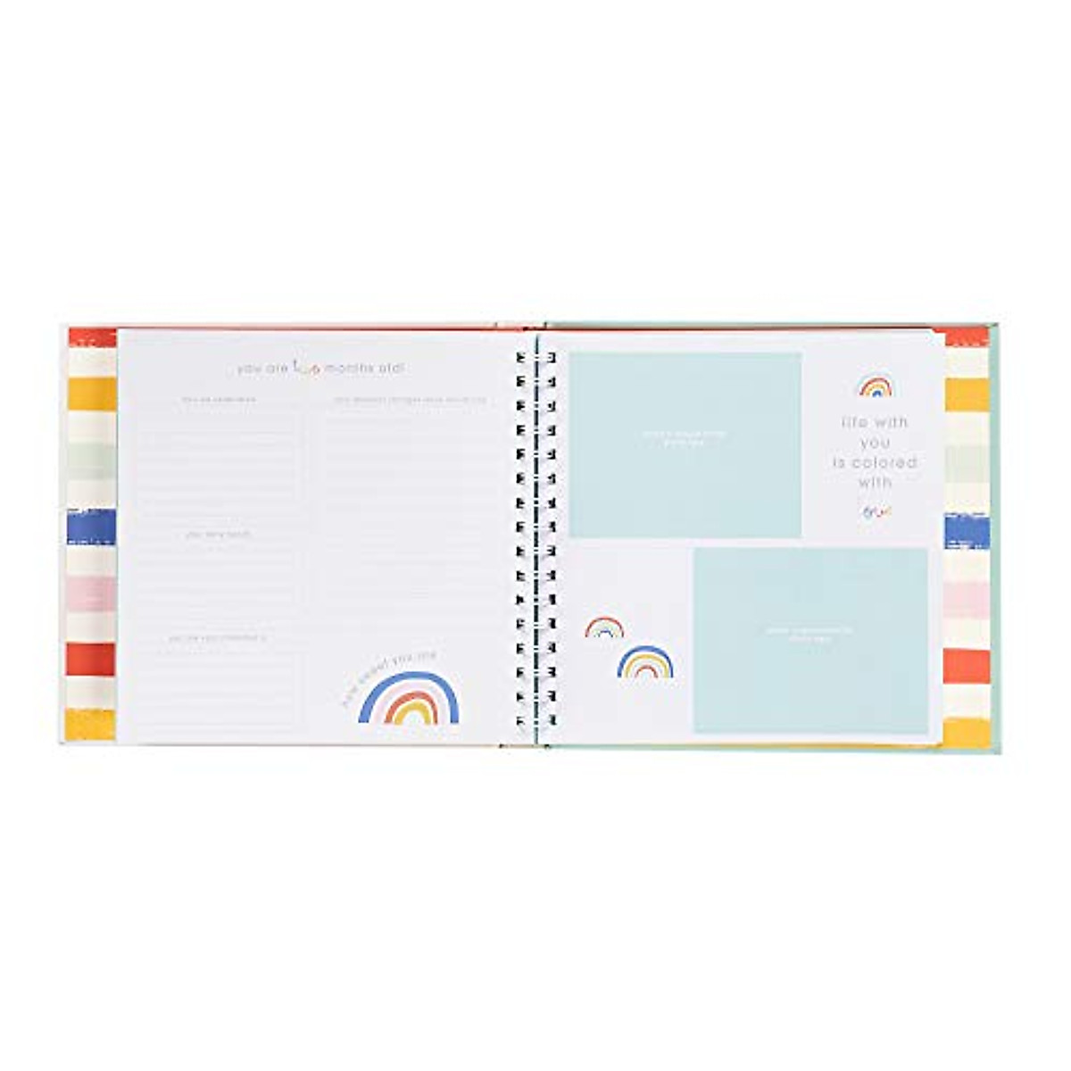 C.R. Gibson Rainbow ''A Book of Baby's Firsts'' Baby First Year Memory Book with Ink Pad, 36 Pages, 9.5'' x 9''
