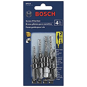 BOSCH SP515 5 Piece Hex Shank Countersink Drill Bit Set with #6, #8, #10, and #12