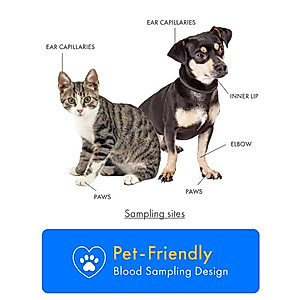 eBmonitor eBpet Blood Glucose Monitor System - Dogs and Cats Glucose Monitoring Kit 25 Blood Glucose Test Strips Lancing Device, Battery, 26 Gauge Sterile Lancets, and Carrying Case, Animal Care, Easy Switch between dogs and cats