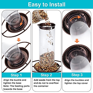 Yardia 2 Pack Metal Wide Bird Feeders - Hanging Outdoor Bird Feeder with 1.6lbs Capacity, Strong Wire Lanyard for Garden Yard Decoration