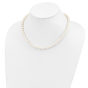 925 Sterling Silver Pearl clasp 6 6.5mm White Freshwater Cultured Pearl Necklace 24 Inch Jewelry for Women