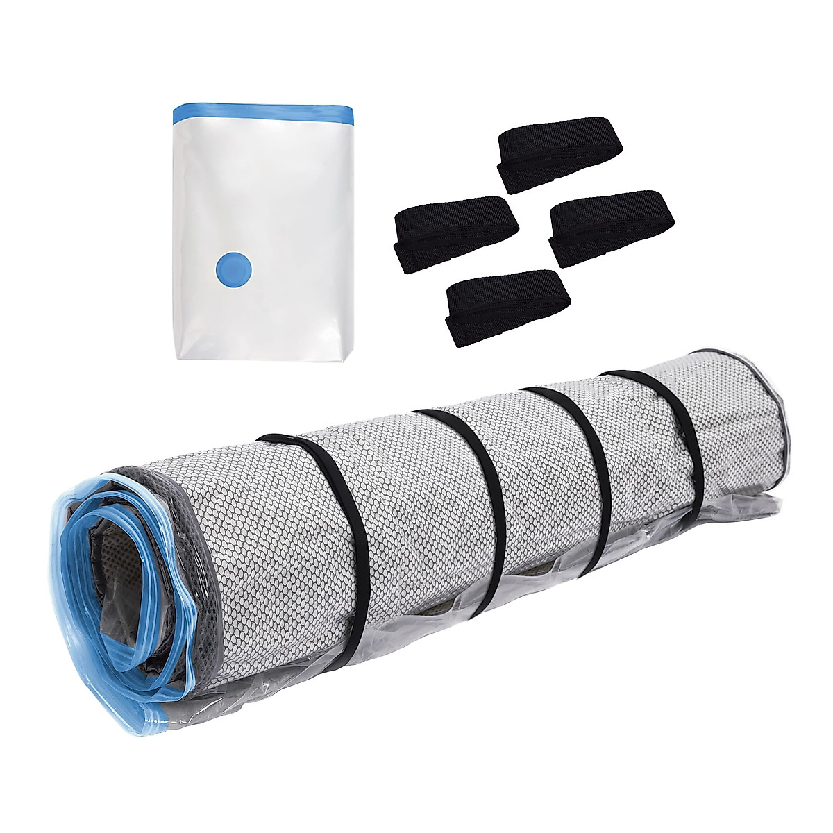 Queen/Full/Full-XL Foam Mattress Vacuum Bag with Blue Zipper, Mattress Storage Bag