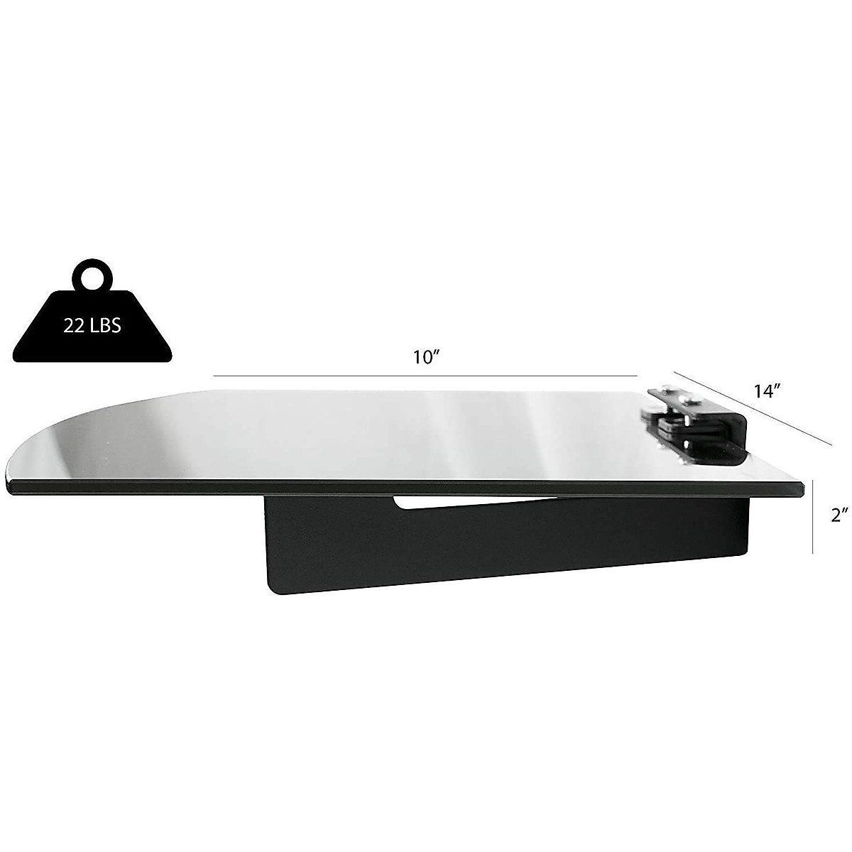 Mount Plus DVD-30X2 2 Pack Floating Wall Mount Tempered Glass Shelf for DVD Player, Audio, Streaming Devices, Gaming Consoles(PS 4, PS 5, Xbox Series X, Xbox 360, Xbox One)