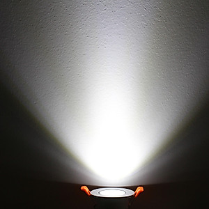 LightingWill 2inch LED Dimmable Downlight, 3W COB Recessed Ceiling Light, Daylight White 5500K-6000K, CRI80, 25W 220LM Halogen Bulbs Equivalent, White (10 Pack)