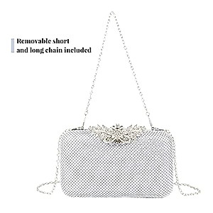 Oweisong Women’s Sparkly Evening Clutch Handbag Rhinestone Crystal Wedding Purse Sequin Glitter Shoulder Bag for Party