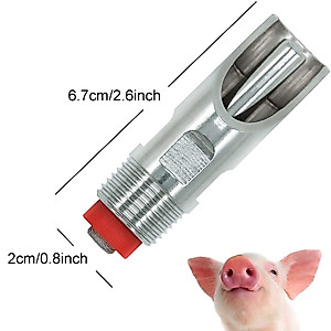 DRULAT 1/2" NPT Pig Nipple Waterer for Barrel Kit 8PCS Automatic Pig Waterer with Filter for Sows Piglets Dogs