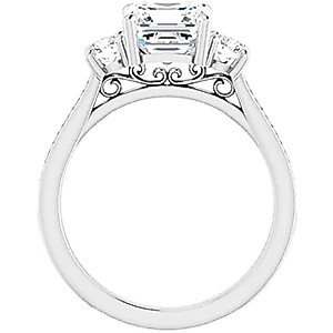 Moissanite World 3-Stone Moissanite Ring Heart 2.0CT, Moissanite Engagement Ring/Moissanite Wedding Ring/Moissanite Bridal Ring Set 925 Sterling Silver Perfact for Gift Or As You Want (11)