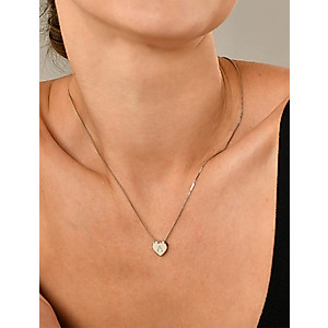 YL Initial Necklace 925 Sterling Silver Heart Letter Pendant A Alphabet Necklace for Women