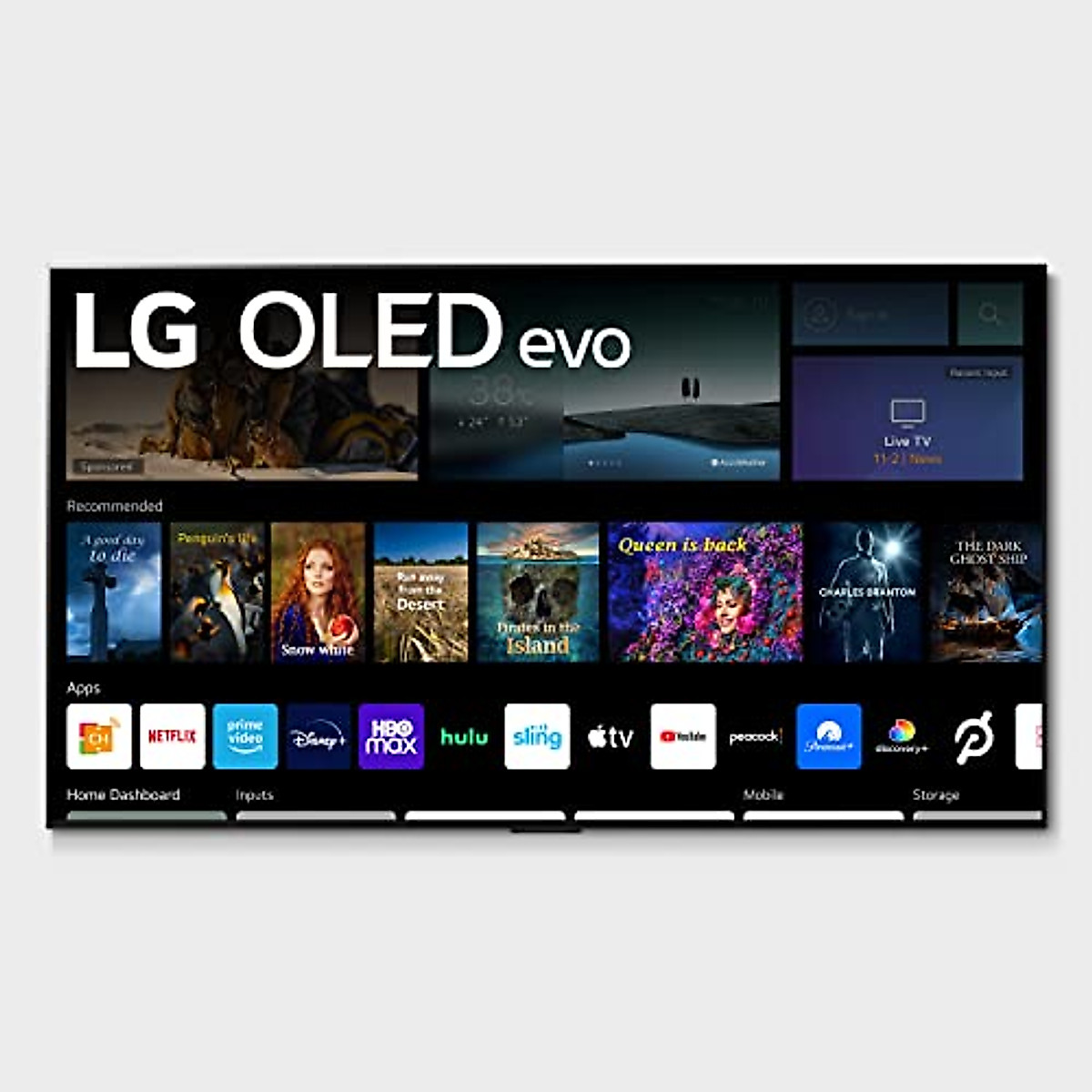 LG 55-Inch Class OLED evo Gallery Edition G2 Series Alexa Built-in 4K Smart TV, 120Hz Refresh Rate, AI-Powered 4K, Dolby Vision IQ and Dolby Atmos, WiSA Ready, Cloud Gaming (OLED55G2PUA, 2022)