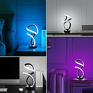 AVANLO Modern Table Lamp, RGB Touch Spiral Bedside Lamp, Unique Dimmable LED Table Lamp for Bedroom, Cool Desk Nightstand Lamps for Living Room Office Home Decor Ideal Gifts (Art Deco)