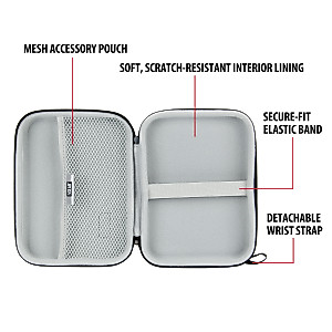 USA GEAR 7.5" Thermometer Case - Digital Thermometer Case for Forehead Thermometer, Infrared Thermometer, Ear Thermometer Compatible with Braun, Goodbaby, iHealth, iProven & More Thermometers - Black