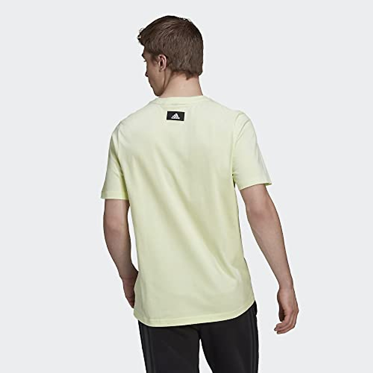 adidas Men's Future Icon Three Bar Tee, Almost Lime, Medium