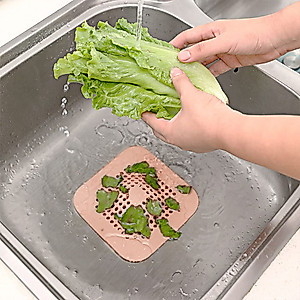 1 Pack Hair Catcher Durable 2 in 1 Sink Drain Cover Silicone Hair Stopper Shower Drain Covers Easy to Install and Clean Suit for Bathroom Bathtub and Kitchen 5.79 * 5.79 * 0.39, Pink