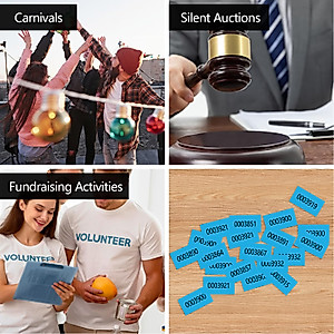 200 Pieces Basket Tickets Auction Chinese Ticket Raffle Tickets Sheets Blue 4"×9" 200 Numbers for Drink Door Prize Fundraiser Silent Carnival Penny Auction Events (200)