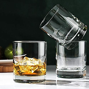Rock Style Old Fashioned Whiskey Glasses 11 Ounce, Short Glasses For Camping/Party,Set Of 6