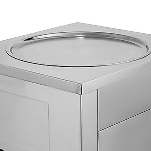Happybuy Ice Cream Machine Maker 1800W Ice Cream Machine Commercial Flat Plate Electric Ice Cream Machine 19.7'' Squre Pan Ice Cream Roller Maker (Round Pan)