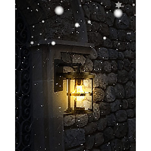 UFOND Outdoor Wall Lantern,Waterproof Matte Black Wall Mount Light with Clear Glass Shade,Front Porch Wall Light Fixture, Exterior Wall Sconce for Entryway Hallway Patio Garage Doorway