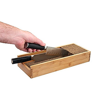 Knifedock - In-drawer Kitchen Knife Storage - The Cork Composite Material Never Dulls Your Blades. Great Gift for Any Chef! Enables you to Easily Store and Identify Your Knives At a Glance.