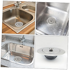 WHAMVOX 1 Set Kitchen Sink Drain Strainer and Stopper with Wide Rim for Standard Sinks Includes Mesh Strainer and Stopper for Effective Clogging Prevention
