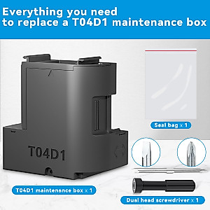 Poschink T04D1 T04D100 Ink Maintenance Box for ET-15000 ET-3750 ET-3760 WF-2860 ET-4760 ET-3850 ET-4850 XP-5100 ET-3710 ET-5150 ET-3830 ET-M1000 ST-3000 ET-M2170 Printers TO4D1/TO4D100/EWMB2/04D1
