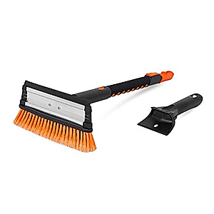 BIRDROCK HOME 39" Extendable Snow Brush with Detachable Ice Scraper for Car | 11" Wide Squeegee & Bristle Head | Size: Car & SUV | Lightweight Aluminum Body with Ergonomic Grip | Windshield Paint Safe