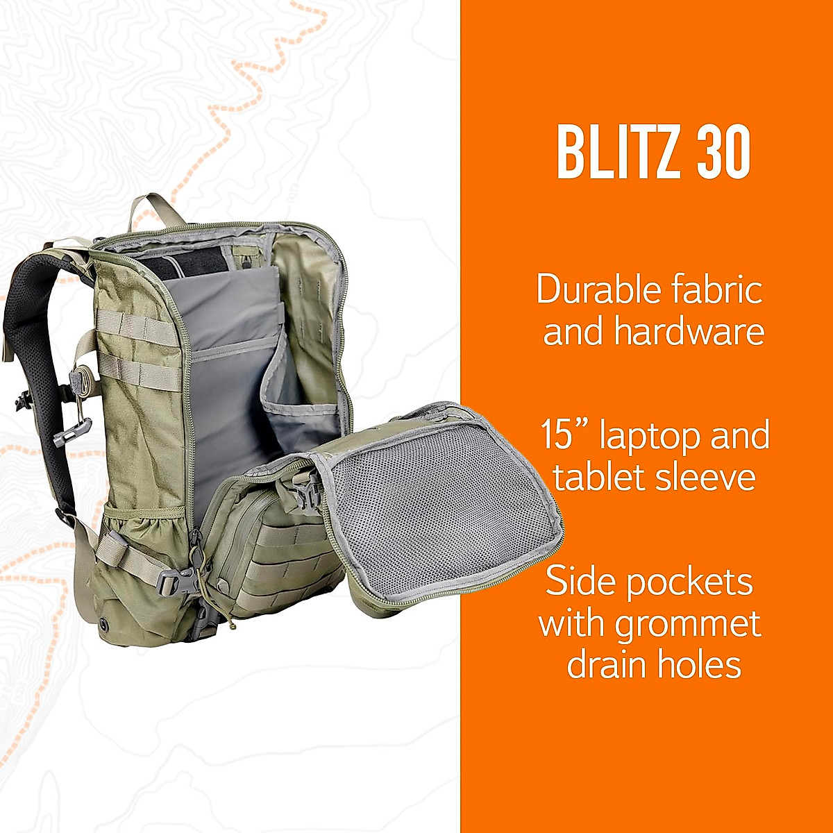 Mystery Ranch Blitz 30 Backpack - Tactical Daypack Molle Hiking Packs, 30L, L/XL,Forest