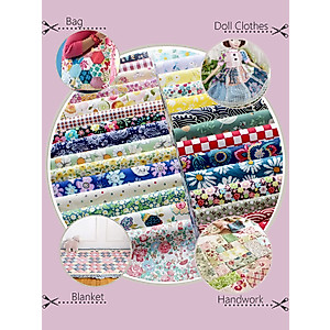 Precut Fabrics for Quilting no Repeat Design Printed Floral Cotton Fabric for Patchwork Squares Bundles for Craft DIY /12"*12"/90PCS