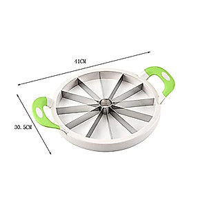 Large Watermelon Slicer Cutter Comfort Silicone Handle Watermelon Slicer Creative Melon Cutter Knife Cutting Tools(11INCH)