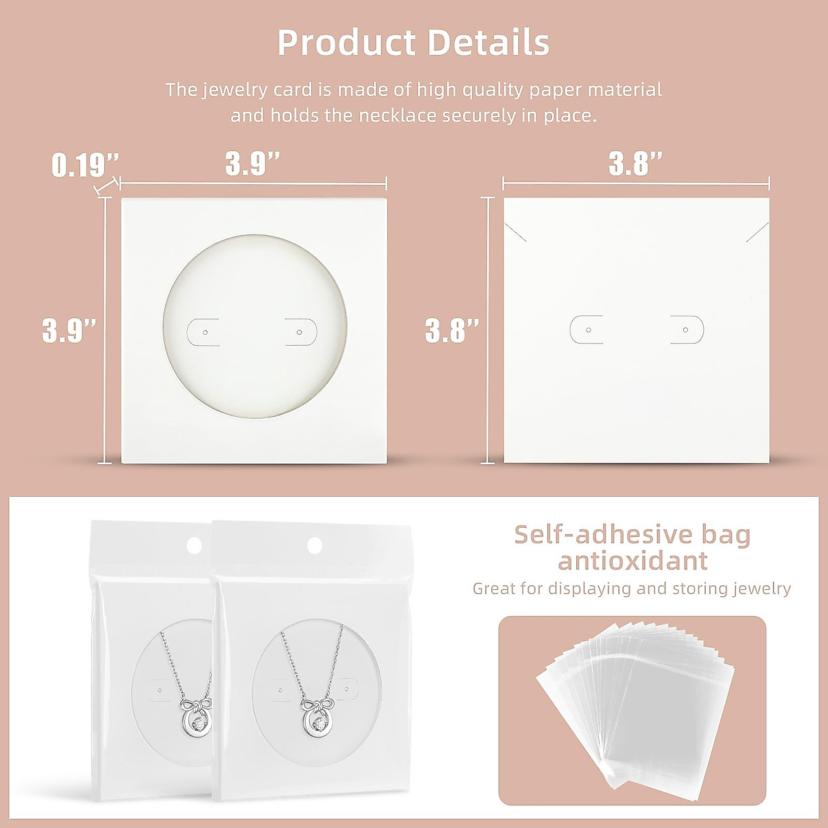 batifine Jewelry Display Card, Necklace Earring Bracelet Pendant card Jewelry Packaging gift boxes(50PCS)