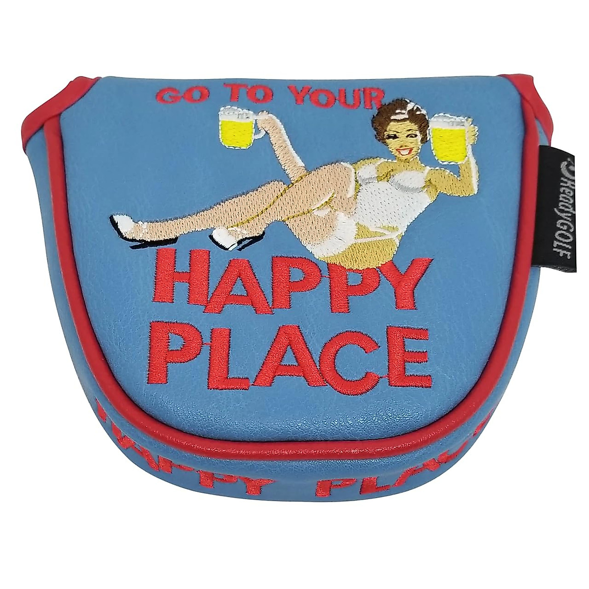 ReadyGOLF Happy Place Embroidered Putter Cover - Mallet V2