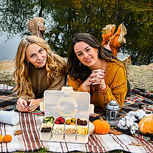 Big Snackle Box Charcuterie Container - Food Grade Portable Snack Box for Travel, Beach, and Car - Snack Shield Lock, Snap-On Tray, and Snack Storage for Charcuterie and More.