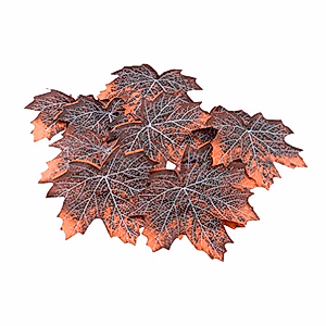 POPETPOP Leaf Litter for Reptiles-Artificial Autumn Maple Leaves Decorative Fiber Lifelike Leaf Reptile Supplies