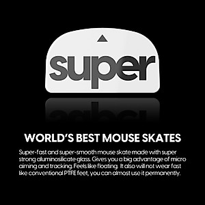 Superglide Glass Mouse Skates - Consistent Controllable Glide, Polished Round Edge, Super Balanced Gaming Mouse Feet with Durable Sole for Logitech G Pro X Superlight1 (Type-C, White)