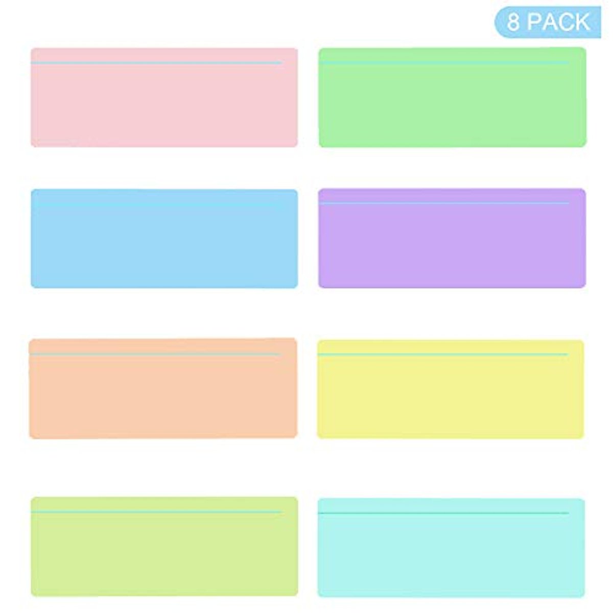 Guided Reading Highlight Strips Colored Overlays Bookmark Reading Tracking Rulers with Line for Dyslexia, ADHD and to Reduce Visual Stress (8 Pack)