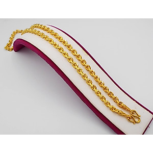 arrawana77 Men's, Women Classic Chain 22k 23k 24k Thai Baht Gold GP Necklace 26 Inch 5 mm 40 Grams Jewelry