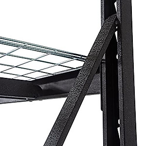 Cat 72 x 48 Inch Industrial Heavy Duty 4 Tier Adjustable Steel Wire Shelving Unit with Hammer Granite Finish and 8000 Pound Weight Limit, Black
