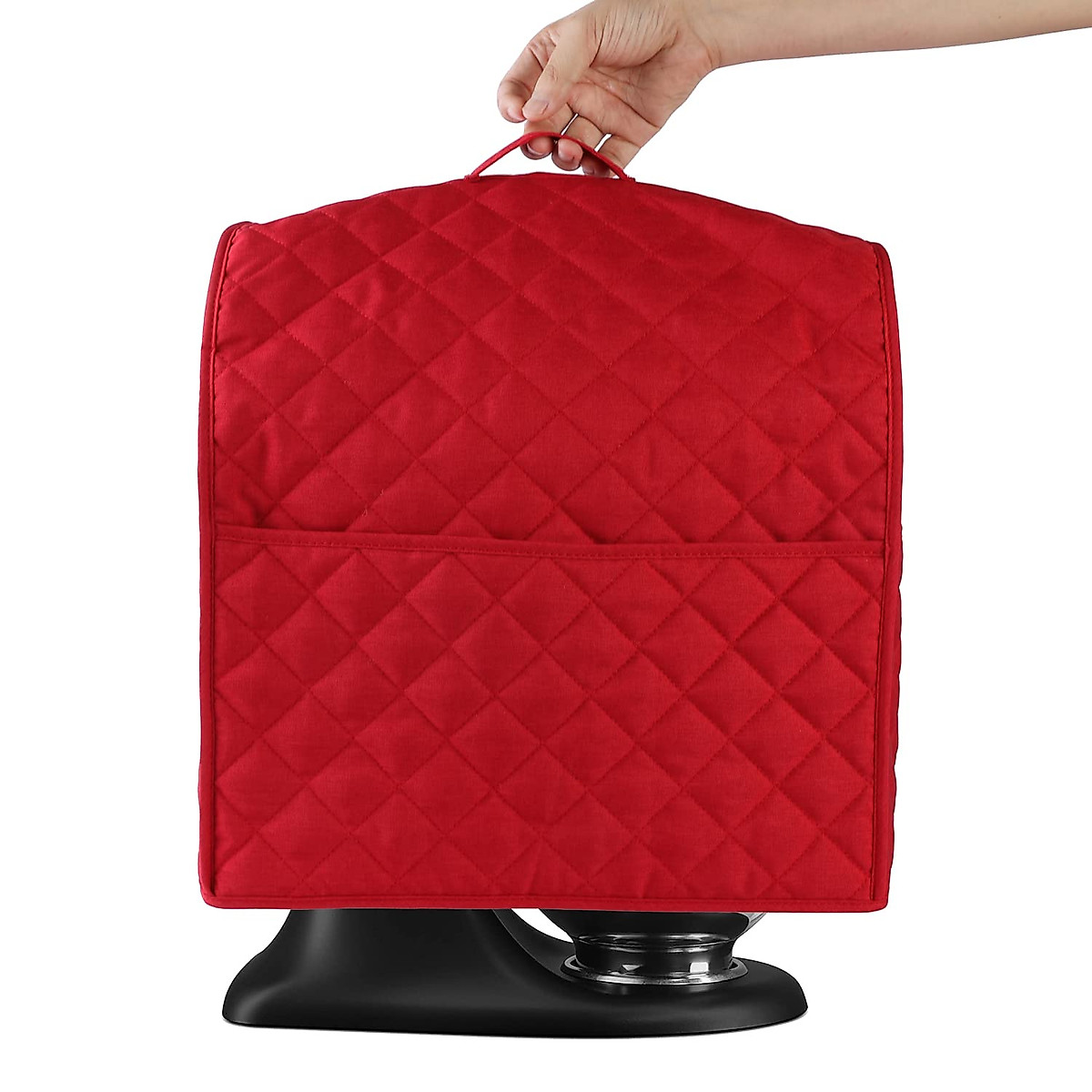 Stand Mixer Cover compatible with Kitchenaid Mixer, Fits All Tilt Head & Bowl Lift Models with 3 Organizer Bag for Accessories. (Red, For Bowl Lift 5-8 Quart)