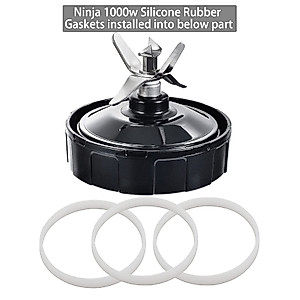 (6 PCS) Ninja Blender Rubber Gaskets Fit for Model BL480 BL680 BL910 CT680 BL455, BL455-30, BL580, 1000W White Replace for Nutri Blender