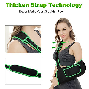 KKOOMI Arm Sling, Arm Sling for Shoulder Injury, Rotator Cuff Pillow, Arm Sling Shoulder Immobilizer, with Adjustable Padded, Shoulder Brace for Women Men, Arm Sling for Wrist Elbow Injury, Women Support Straps for Left&Right (Black, Small/Medium)