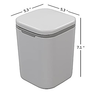 HOMMP Recycled Tiny Desktop Trash Can, Car Waste Can, 0.5 Gallon (Gray)
