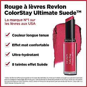 REVLON ColorStay Ultimate Suede Lipstick, Longwear Soft, Ultra-Hydrating High-Impact Lip Color, Formulated with Vitamin E, Wardrobe (047), 0.09 oz