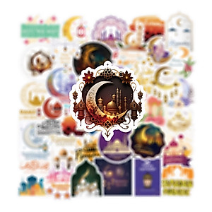 65PCS Ramadan Stickers Islamic Stickers Vinyl Waterproof Stickers for Laptop,Bumper,Skateboard,Water Bottles,Computer,Phone,Cartoon Anime Stickers for Kids Teens Adult