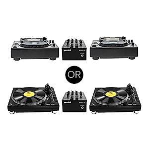 Gemini Sound MXR-01BT Professional Bluetooth 2-Channel DJ Mixer 3-Band EQ and Gain 2 Phono/Line Stereo Channels Crossfader Curve and Reverse Switches Microphone Input Headphone Output Master Outputs