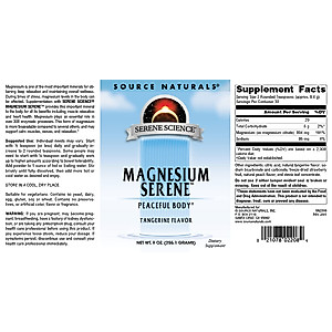 Source Naturals Serene Science Magnesium Serene, Peaceful Body*, Tangerine Flavored - 9 Ounce Powder