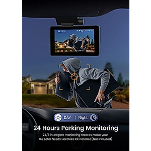 Veement 4K Dash Cam Front and Rear, Front 4K/2.5K Rear 1080P Dual Dash Camera for Cars, Dashcams with Built-in WiFi GPS, 3 inch IPS Display, WDR, Night Vision, 170°FOV, G-Sensor, Support 256GB Card