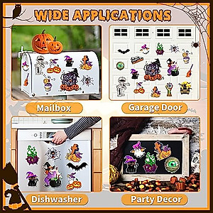 16 Pcs Halloween Magnets Reflective Car Magnets Decorations Halloween Refrigerator Magnetic Stickers Holiday Pumpkin Bat Magnet Stickers Accessories for Car Garage Door Fridge Locker Metal Surface